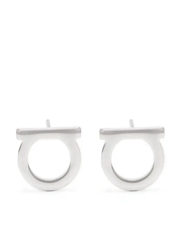 FERRAGAMO Gancini Earrings With -colored Brass Plate For