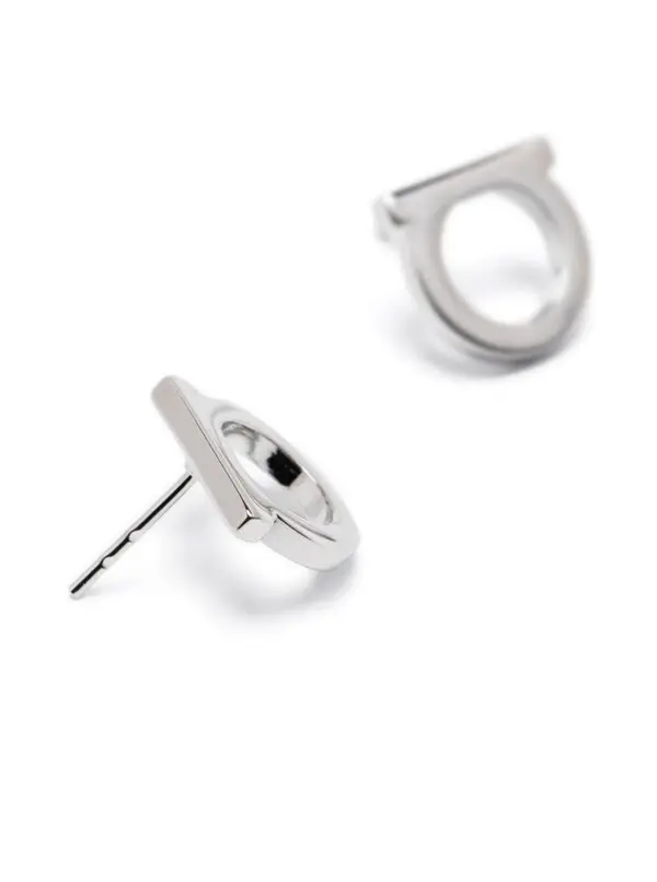 FERRAGAMO Gancini Earrings With -colored Brass Plate For