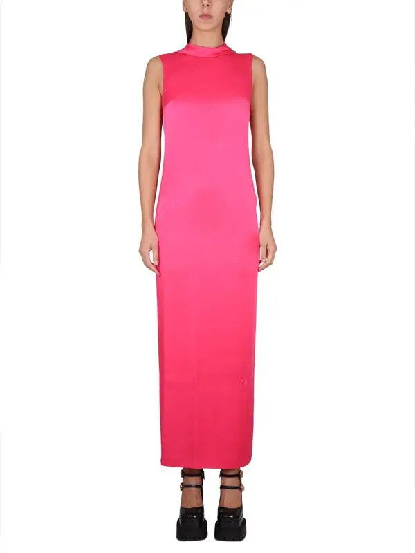 Versace Long Dress With Ring Neckline