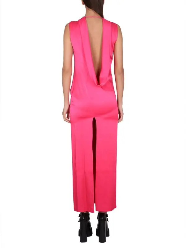 Versace Long Dress With Ring Neckline