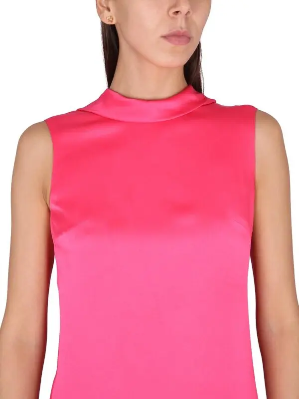 Versace Long Dress With Ring Neckline - Pink
