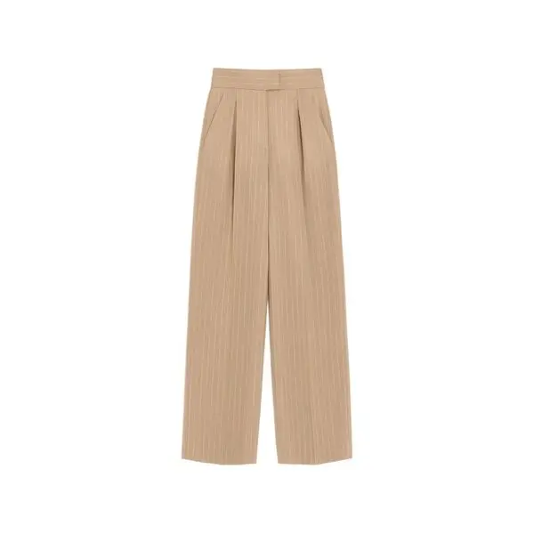 Valentino Garavani Virgin Wool Pinstriped Trousers - Cream