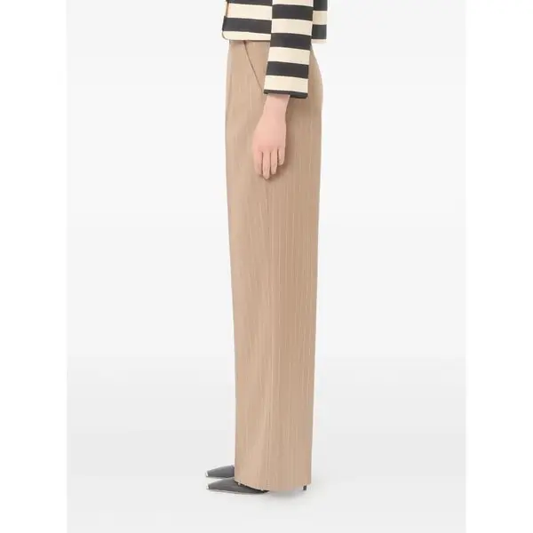 Valentino Garavani Virgin Wool Pinstriped Trousers - Cream