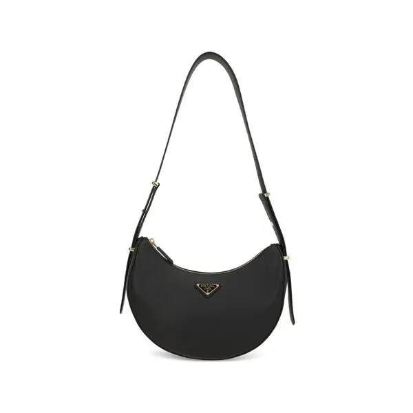 Prada Grained Leather Shoulder Bag - Black