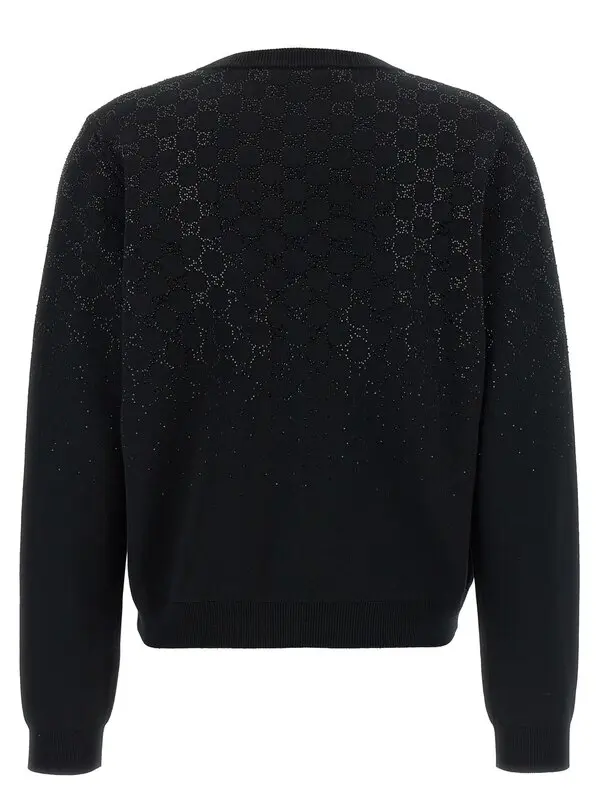 Gucci Crystal Embellished Wool Cardigan - Black