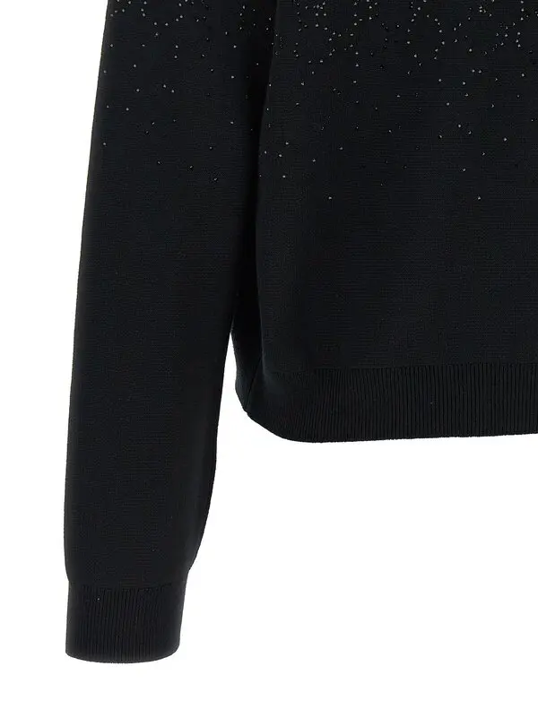 Gucci Crystal Embellished Wool Cardigan - Black