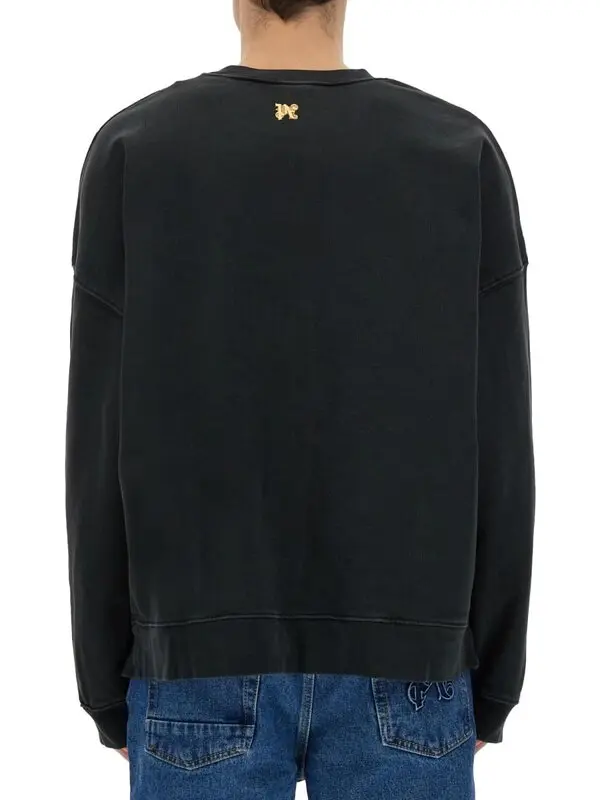 Palm Angels Burning Monogram Print Sweatshirt