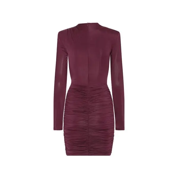 ROTATE BY BIRGER CHRISTENSEN Draped High-neck Mini Dress - Purple