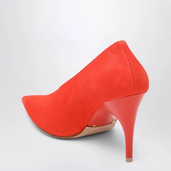 Balenciaga Duchesse 90 Mm Suede Goatskin Pumps In Tangerine - Orange