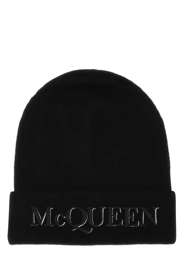 Alexander McQueen Cashmere Beanie Hat - Black