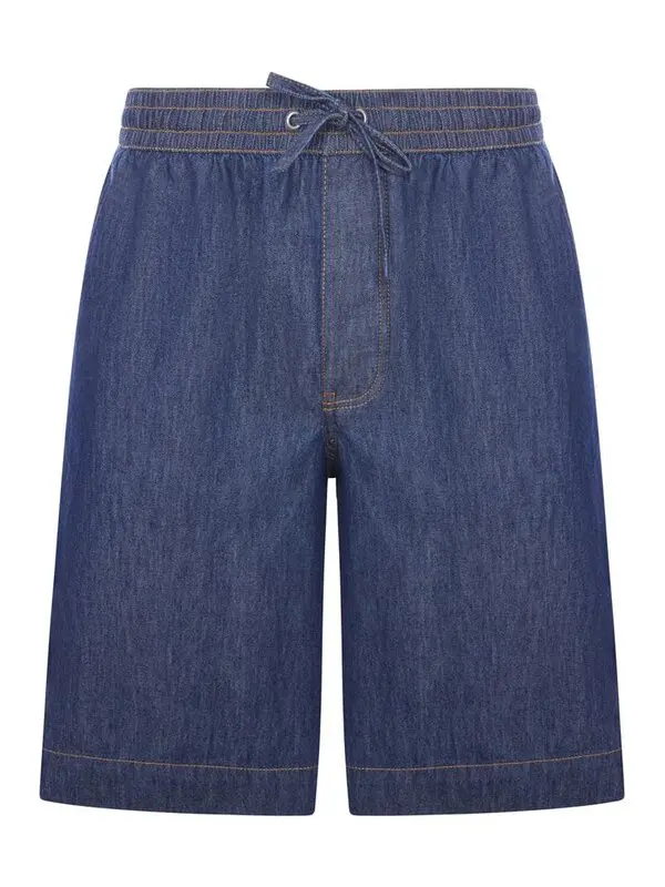Loewe Lightweight Cotton Chambray Shorts - Blue