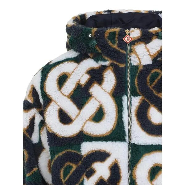 Casablanca Monogram Fleece Hooded Jacket - Green