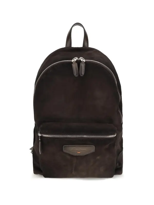 Santoni Suede Backpack - Brown