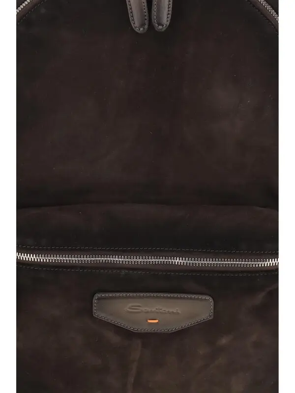 Santoni Suede Backpack - Brown