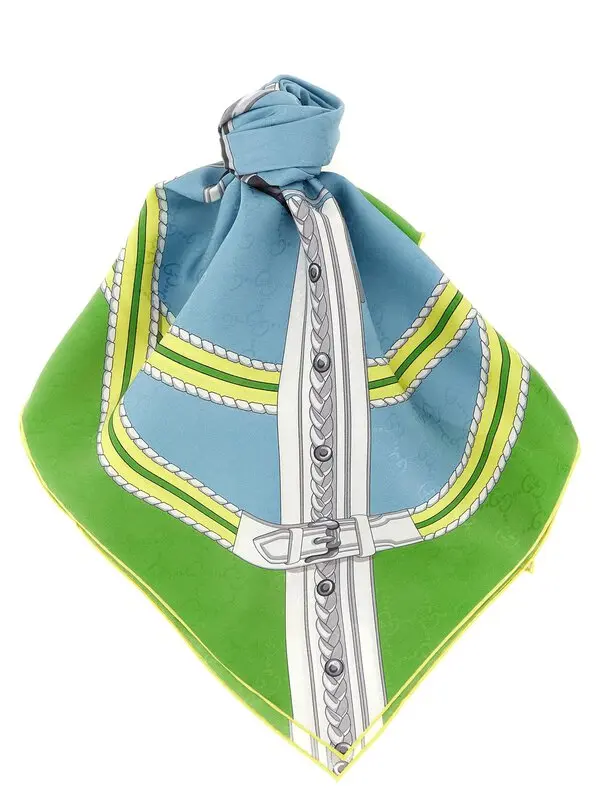 Gucci Gg Jacquard Silk Scarf - Multicolor