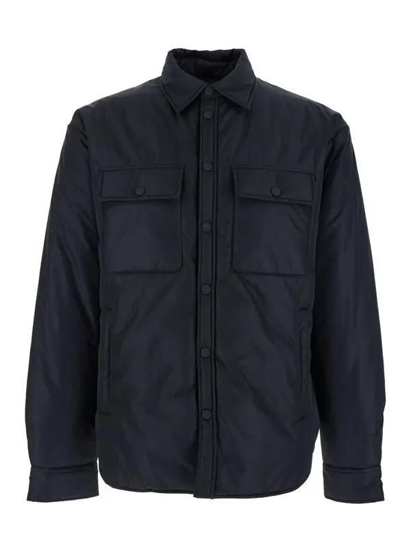 Dsquared2 Black Jacket With Classic Collar And Logo Print On The Rear In Tech Fabric - Multicolor