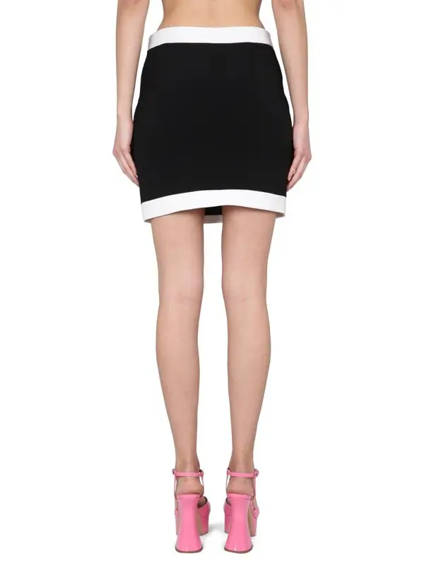 Moschino Crepe Miniskirt With Heart Buttons