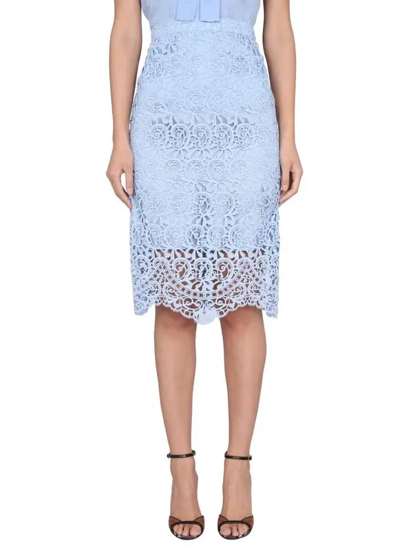 Burberry Lace Midi Skirt - Multicolor