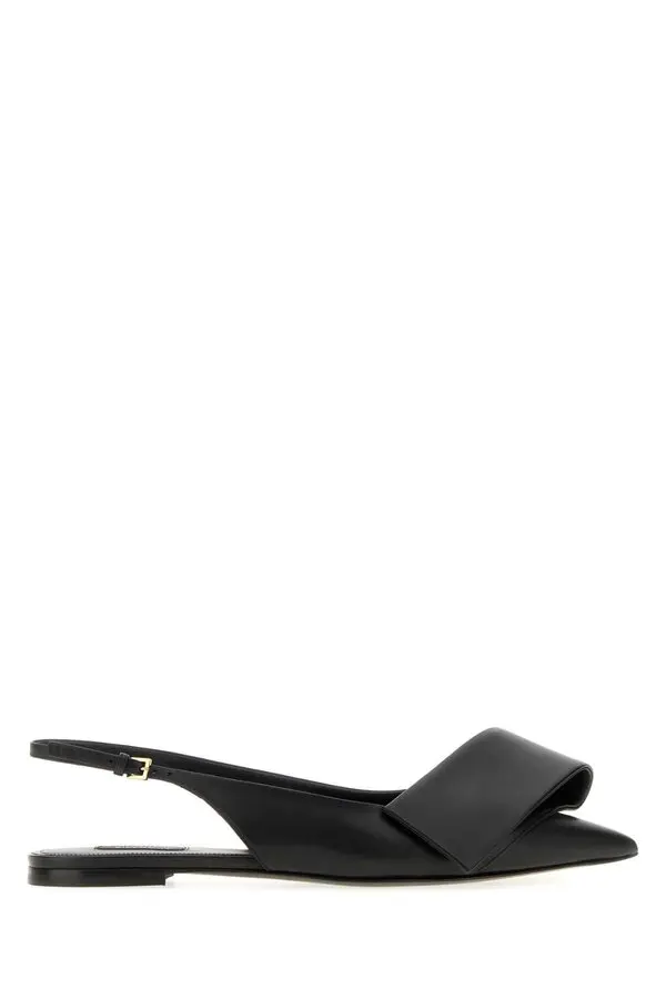Givenchy Leather Twisted Ribbon Ballerinas - Black