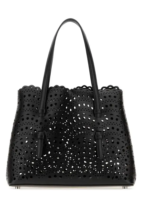 Alaïa Leather Mina 25 Handbag - Black