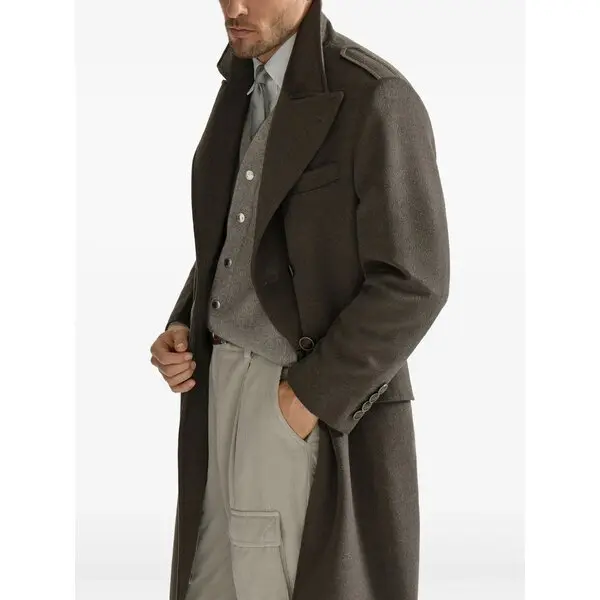 Brunello Cucinelli Double-breasted Overcoat - Green