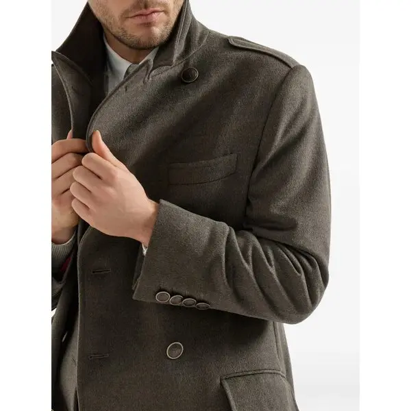 Brunello Cucinelli Double-breasted Overcoat - Green