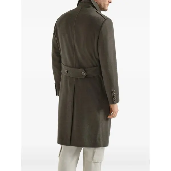 Brunello Cucinelli Double-breasted Overcoat - Green