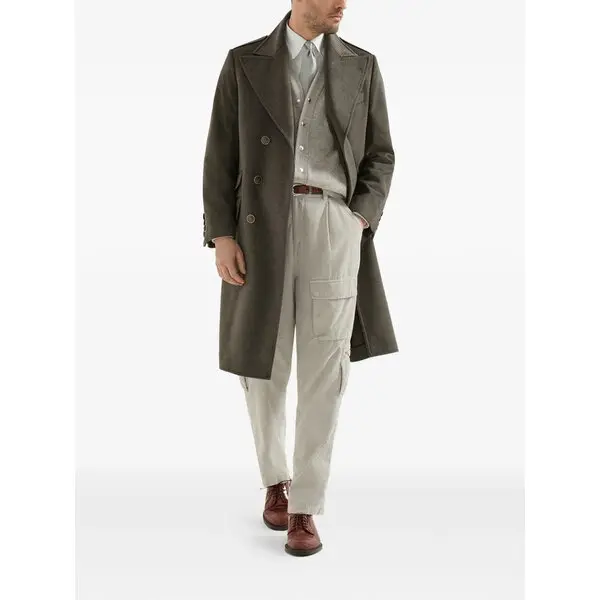 Brunello Cucinelli Double-breasted Overcoat - Green