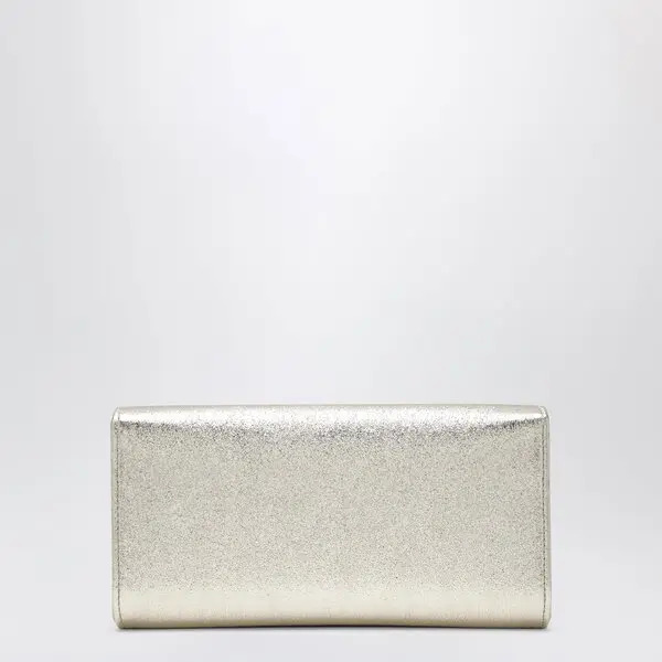 JIMMY CHOO Emmie Brilliance Fabric Clutch In Platinum Ice - Silver