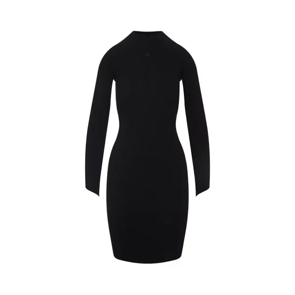 COURREGES Circle Rib Mini Dress