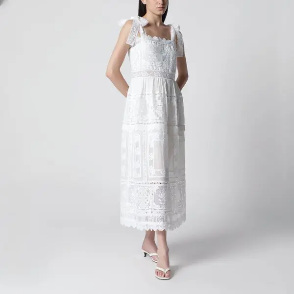 Zimmermann Aster Dress With Lace Trim - White