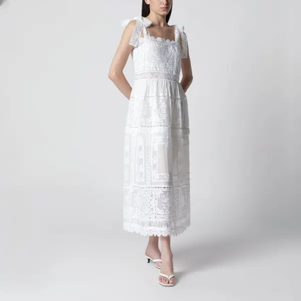 Zimmermann Aster Dress With Lace Trim - White