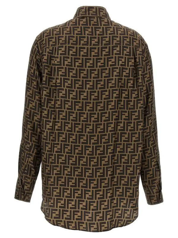 Fendi Ff Monogram Silk Twill Shirt