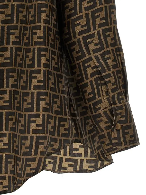 Fendi Ff Monogram Silk Twill Shirt