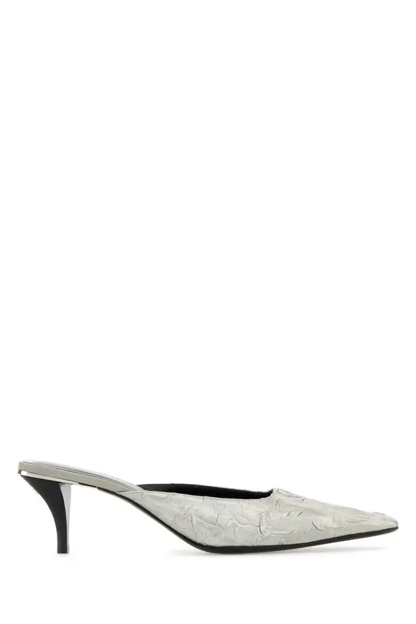Gucci Fabric Mules - Silver
