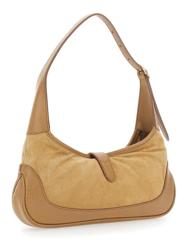 Gucci Jackie 1961 Suede Shoulder Bag - Cream