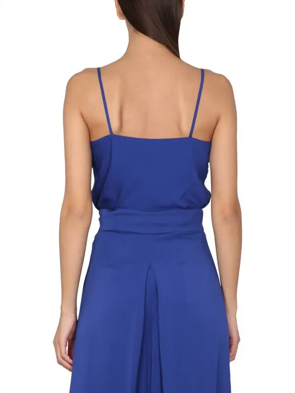 Max Mara Silk Charmeuse Tuxedo Top