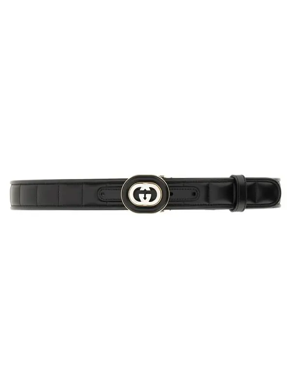 Gucci Gg Cross Buckle Belt - Black