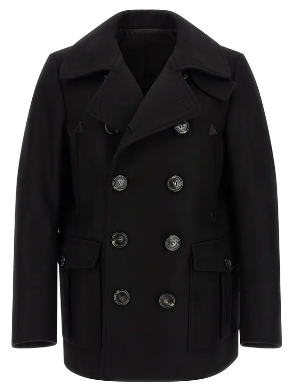 Dsquared2 Double-breasted Wool Coat - Black