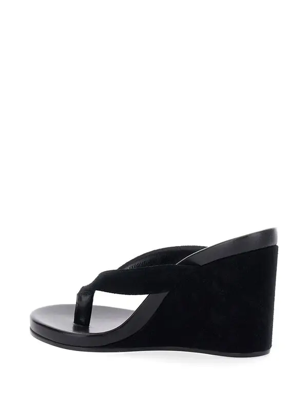 Phoebe Philo Round Leather Wedge Sandals