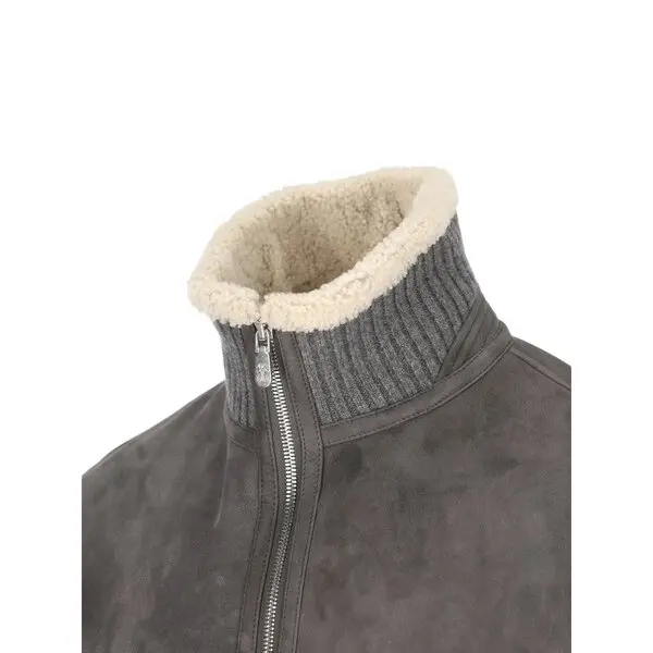 Brunello Cucinelli Grey Jackets Bomber Jackets