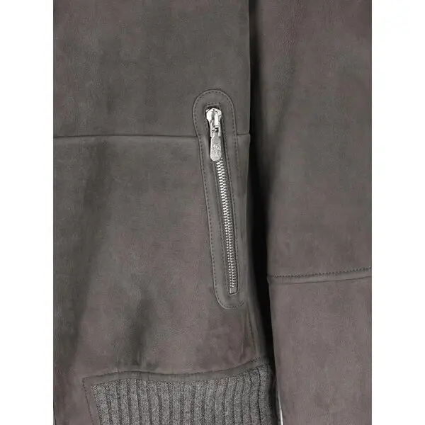 Brunello Cucinelli Grey Jackets Bomber Jackets - Gray
