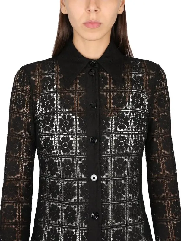 Max Mara Lace Long Sleeve Shirt Dress