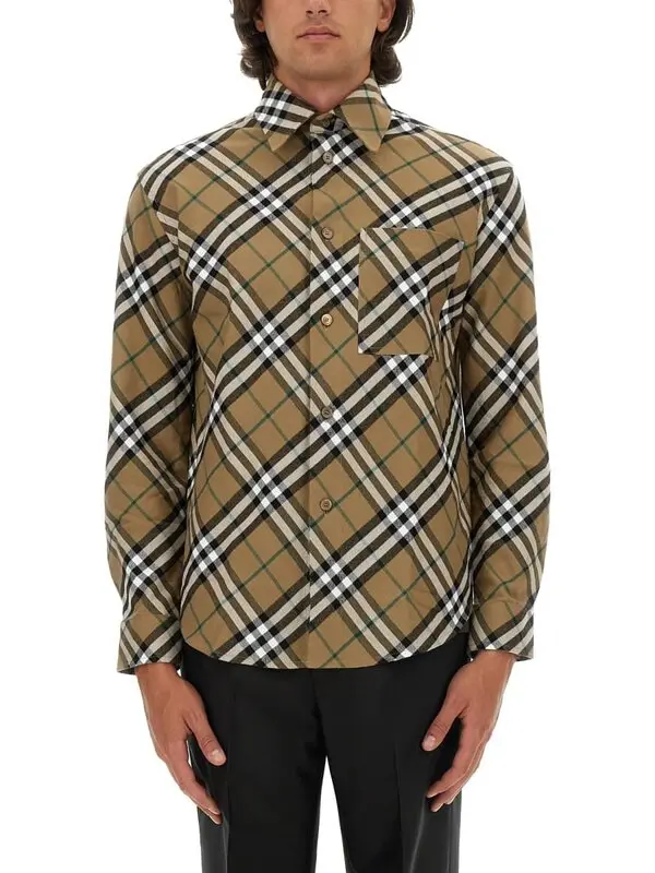 Burberry Shirt With Check Pattern - Multicolor
