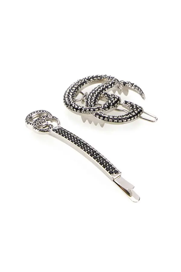 Gucci Metal Hair Clips Set - Silver