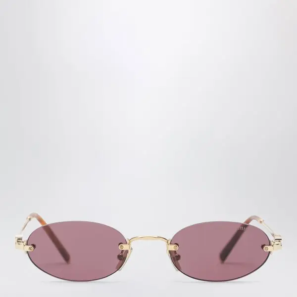 Miu Miu Oval Logo Sunglasses - Silver