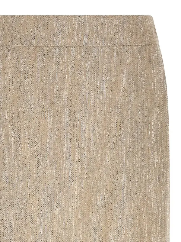 Peserico Lamé Thread Midi Skirt - Cream