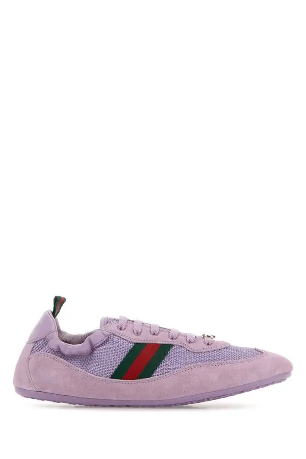 Gucci Fabric And Suede Shift Sneakers - Purple