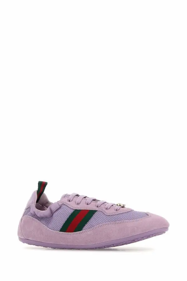Gucci Fabric And Suede Shift Sneakers - Purple