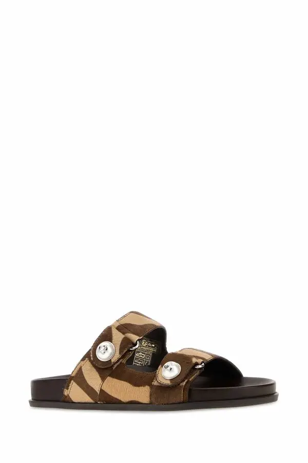 JIMMY CHOO Printed Calf Hair Fayence Slippers - Multicolor